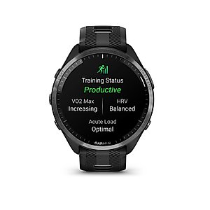 Garmin Forerunner® 965 Running Smartwatch, Colorful AMOLED Display, Training Metrics and Recovery Insights, Black and Powder Gray, 010-02809-00
