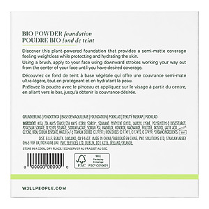 Well People Bio Powder Foundation, Lightweight & Hydrating Foundation For Perfecting & Smoothing Skin, Semi-Matte Finish, Vegan & Cruelty-free, 3W