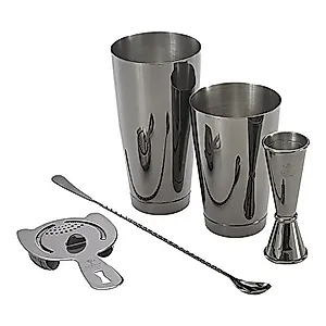 Barfly M37101BK Basics Cocktail Set, 5-Piece, Gun Metal Black