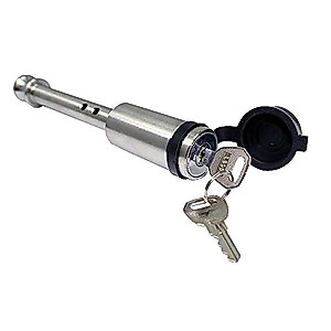 2 Pack - Bulletproof Stainless Steel Trailer Hitch Locking Pin with Weather Resistant Rubber Cap / 5/8" Diameter / Universal Fit