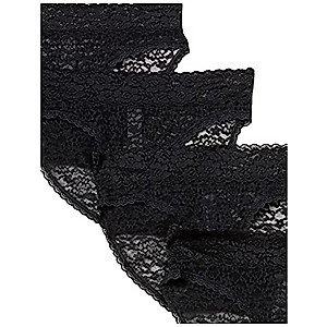 Amazon Essentials Women's Lace Stretch Bikini Brief Underwear, Pack of 4, Black, Medium