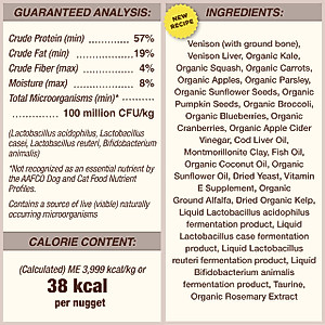 Primal Freeze Dried Raw Dog Food Nuggets, Venison, Complete & Balanced Meal, Also Use as Topper or Treat, Premium, Healthy, Grain Free, High Protein Raw Dog Food, 5.5 oz