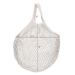 STONCEL Pack of 2 Cotton Net Shopping Tote Ecology Market String Bag Organizer (White)