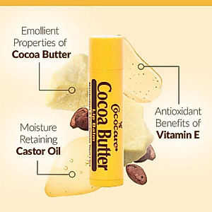 Cococare Cocoa Butter Lip Balm - The Little Yellow Stick - Conditions & Protects Lips with Hydrating Formula - Light Scent of Cocoa Butter - 0.15oz (10 Sticks)