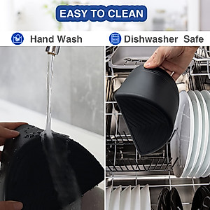 Silicone Slow Cooker Divider Liner fit CrockPot 6QT 7QT, Reusable & Leakproof Divider Insert, Dishwasher Safe Cooking Liners for Crock Pot 6 Quart / 7 Quart, BPA Free,Black