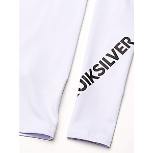 Quiksilver boys All Time Long Sleeve Youth Rashguard Surf Rash Guard Shirt, White, Medium US