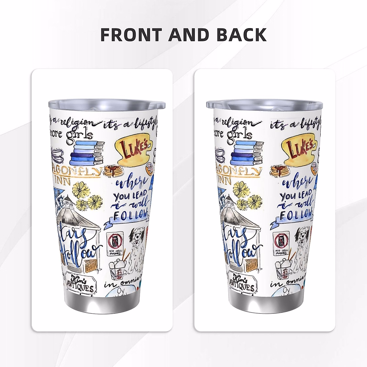 Stainless Steel Insulated Coffee Cup with Lid and Straw, 20 oz Gifts for Mom Girl Daughter Sister Friend Double Walled Stainless Steel Tumbler (silvery-A)