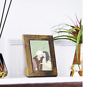 PETAFLOP Picture Frames 4x6 Rustic Frame Fits 4 by 6 Inch Prints Wall Tabletop Display, 7 Pack