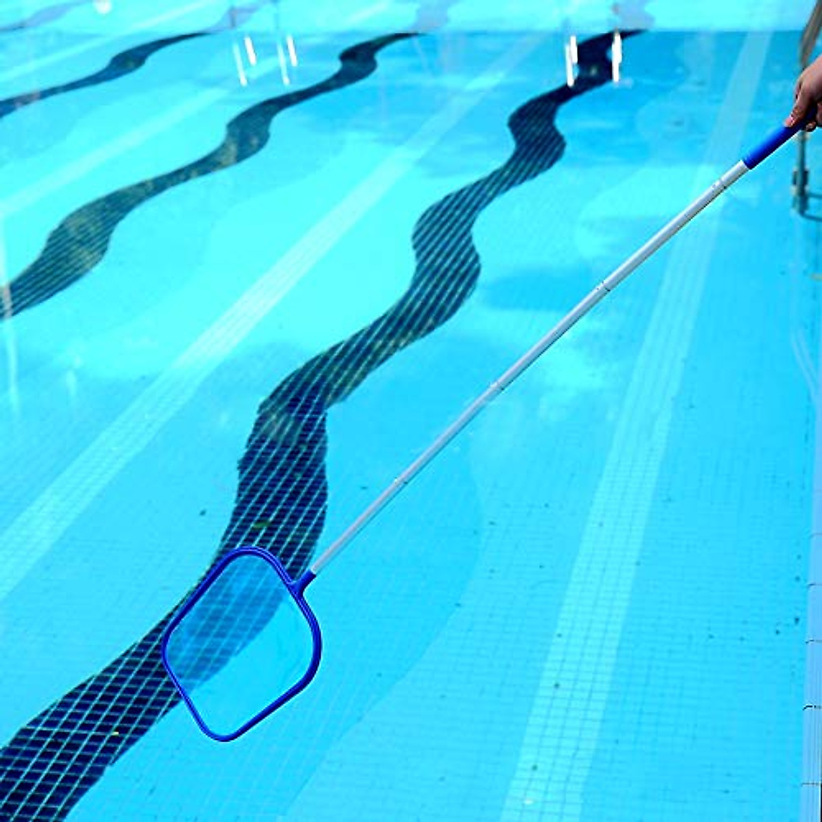 TOPINCN Swimming Pool Net, 5 Section Detachable Pole Pool Skimmer Net, Fine Mesh Pool Skimmer for Pool and Garden Pond