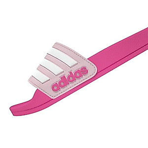 adidas Adilette Shower Slide Sandal, Clear Pink/White/Lucid Pink, 3 US Unisex Little Kid