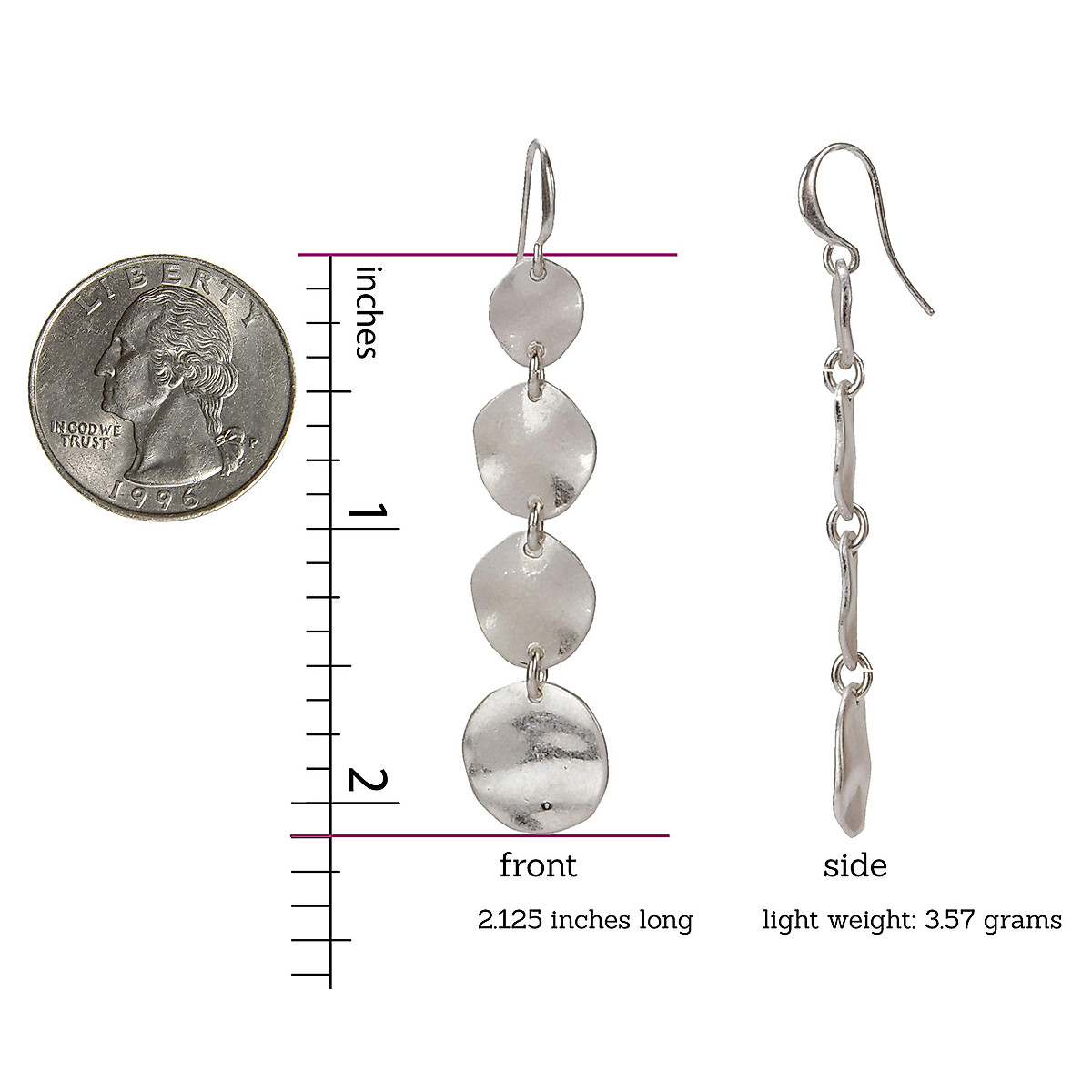 SPUNKYsoul Handmade Boho Trendy Disc Earring Multi Layered in Gold and Silver for Women