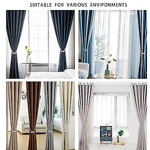 XDerlin 2 Pack Window Curtain Holdbacks Magnetic Curtain Tiebacks, Upgraded 16 Inch Home Office Decorative Twist Tie Backs for Blackout Sheer Window Treatment, Grey