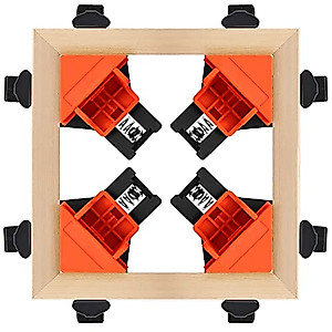 90 Degree Corner Clamps, Wood Working Tools, 4PCS Right Angle Clamps with Adjustable Spring Load, Clip Clamp Tool for Woodworking
