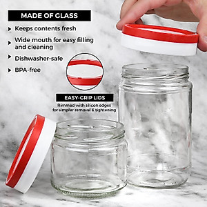 Tribello Wide Mouth Mason Jars 22 Oz, 6-Pack