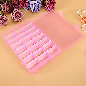 Tackle Box, Organizer Box, Jewelry Box Organizer Storage, 24 Grids Adjustable Box Plastic Detachable Beads Earrings Storage Case Jewelry Divider Container Jewelry Organizer Case()