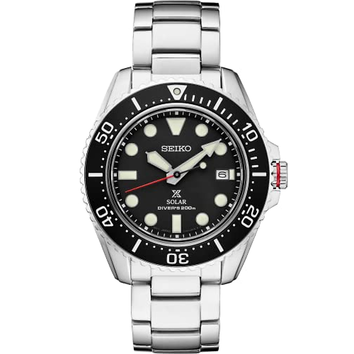 SEIKO SNE589 Watch for Men - Prospex Collection - Stainless Steel Case and Bracelet, Black Dial