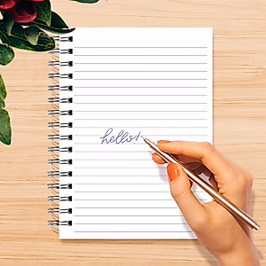 Designer Greetings, Designer Papers Flex Cover Journal with Elastic Band, Blue “Notebook” Watercolor Marble with Silver Dotted Print - 320 Pages (6” x 8.25”) - Perfect for Work, School, Creative