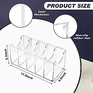 Juexica 2 Pieces Belt Organizer Clear Acrylic Storage Holder 5 Compartments Display Case Bow Tie Container for Men Closet Watch Jewelry Cosmetics Makeup