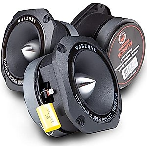 Gravity 2X WZ50TW 1500W Heavy Duty Titanium Super Tweeter Loud Speaker 4-Ohms for Car, Van, ATV, Motorcycle, and Competition (Pair) (Black)