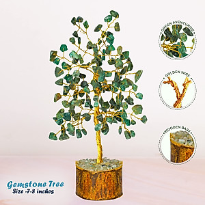 YATHABI Green Aventurine - Crystal Tree for Positive Energy - Chakra Money Tree - Green Adventurine Stone - Chakra Tree - Crystals for Luck - Crystal Bonsai Tree - Crystal Gift