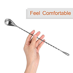 Stainless Steel Bar Spoon,Mixing Spoon for Drink,Spiral Long Handle Cocktail Spoon for Tall Cups Pitchers,12 Inch Cocktail Stirrers Bartender Tools.(2 Pieces)