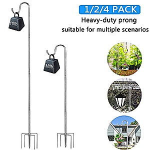 HOME RIGHT Bird Feeder Pole,30 to 62 inch Adjustable Shepherds Hook Heavy Duty 5 Prong Metal Hanger Hook Garden Plant Hooks for Wedding Decoration(1 Pack)
