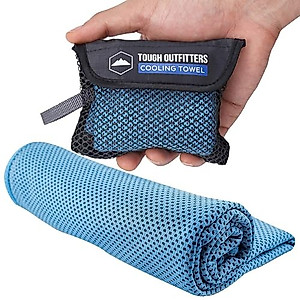Tough Outdoors Cooling Towels (38.5"x12") - Cooling Towels for Neck & Face, Cooling Neck Wraps - Ice Towel & Sweat Rag for Camping, Gym, Yoga & Sports