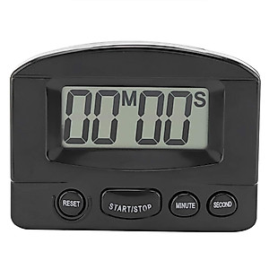 Kitchen Timer, Automatic Reset Digital Timer End Reminder Cooking Timer with Bracket and LCD Display for Kitchen, Restaurant, Home(Timer XL-331 black)
