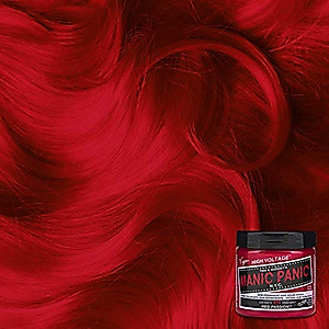 MANIC PANIC Red Passion Hair Dye – Classic High Voltage - Semi Permanent Hair Color - Glows in Blacklight - Medium Strawberry Red Shade With Pink Tint - Vegan, PPD & Ammonia Free - For Coloring Hair