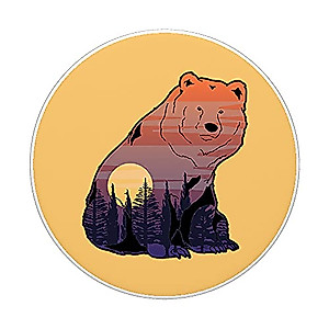 Outdoors Wild Animal Sunset Forest Trees Wildlife Brown Bear PopSockets Swappable PopGrip