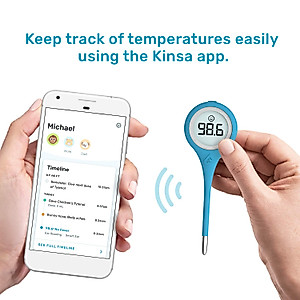 Kinsa Smart,Fever, Digital Medical Baby, Kid and Adult Termometro - Accurate, Fast, FDA Cleared Thermometer for Oral, Armpit or Rectal Temperature Reading - QuickCare