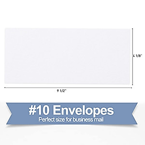 #10 Security Self-Seal Envelopes, PANDRI Windowless Business Mailing Envelopes, Security Tint Pattern for Secure Mailing, Invoices and Statements, Size 4-1/8 x 9-1/2 Inch - 24 LB - 500 Count