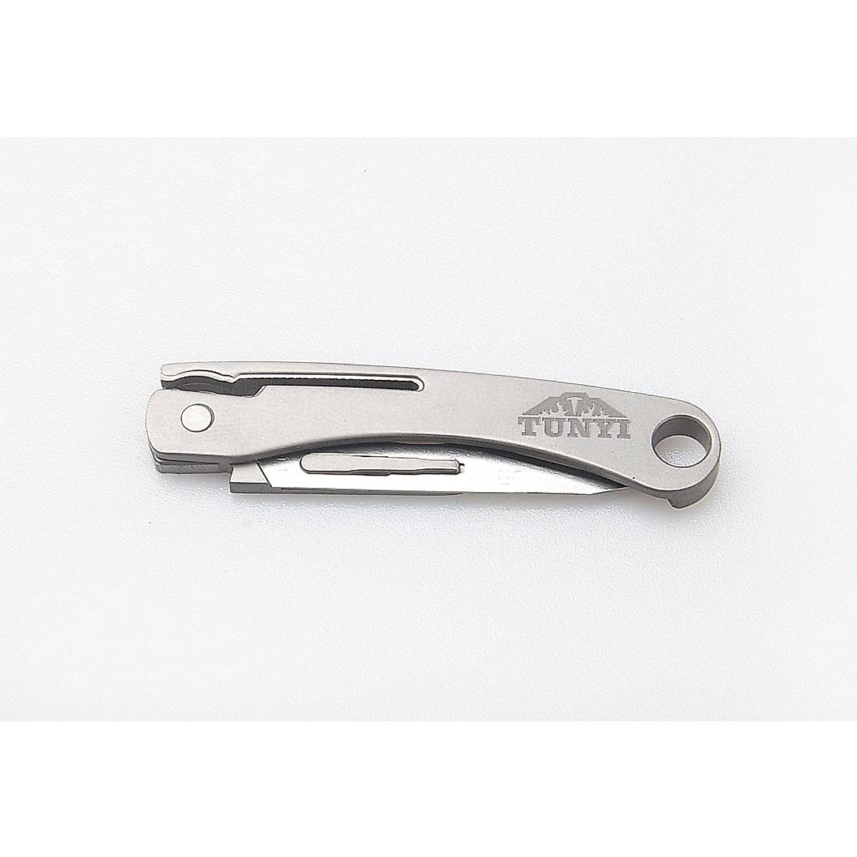 TUNYI Titanium Alloy Daily Mini Pocket Folding Utility Knife with 10 Replaceable Quick Change Blades, Ultra Compact and Lightweight