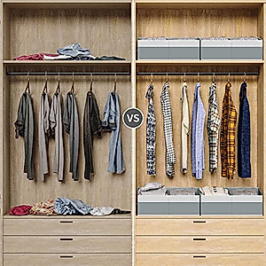 DIMJ Trapezoid Storage Bins, 3 Packs Closet Baskets, Foldable Fabric Baskets for Clothes, Baby Toiletry, Toys, Towel, DVD, Book Gray and White