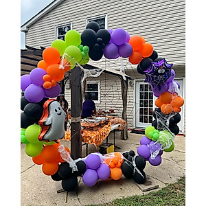 Halloween Party Balloons Decorations, 12Inch 60Pcs Black Orange Purple Green Confetti Balloons for Kids Halloween Birthday Party Decoration