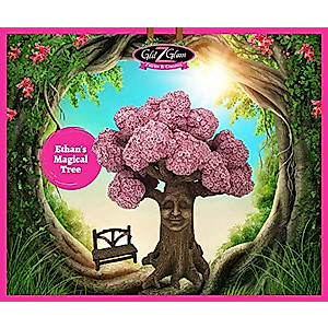GlitZGlam Ethan's Magical Tree with a Matching Fairy Bench for The Enchanted Fairy Garden (9 Inch Tall) - A Fairy Garden Accessory