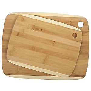 Core Bamboo Classic 2-Tone Cutting Board Combo Pack, Medium/Large