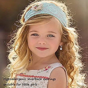 CiNily Womens Opal Dangle Earrings Rhodium Plated Leverback hypoallergenic Gemstone Drop Earrings