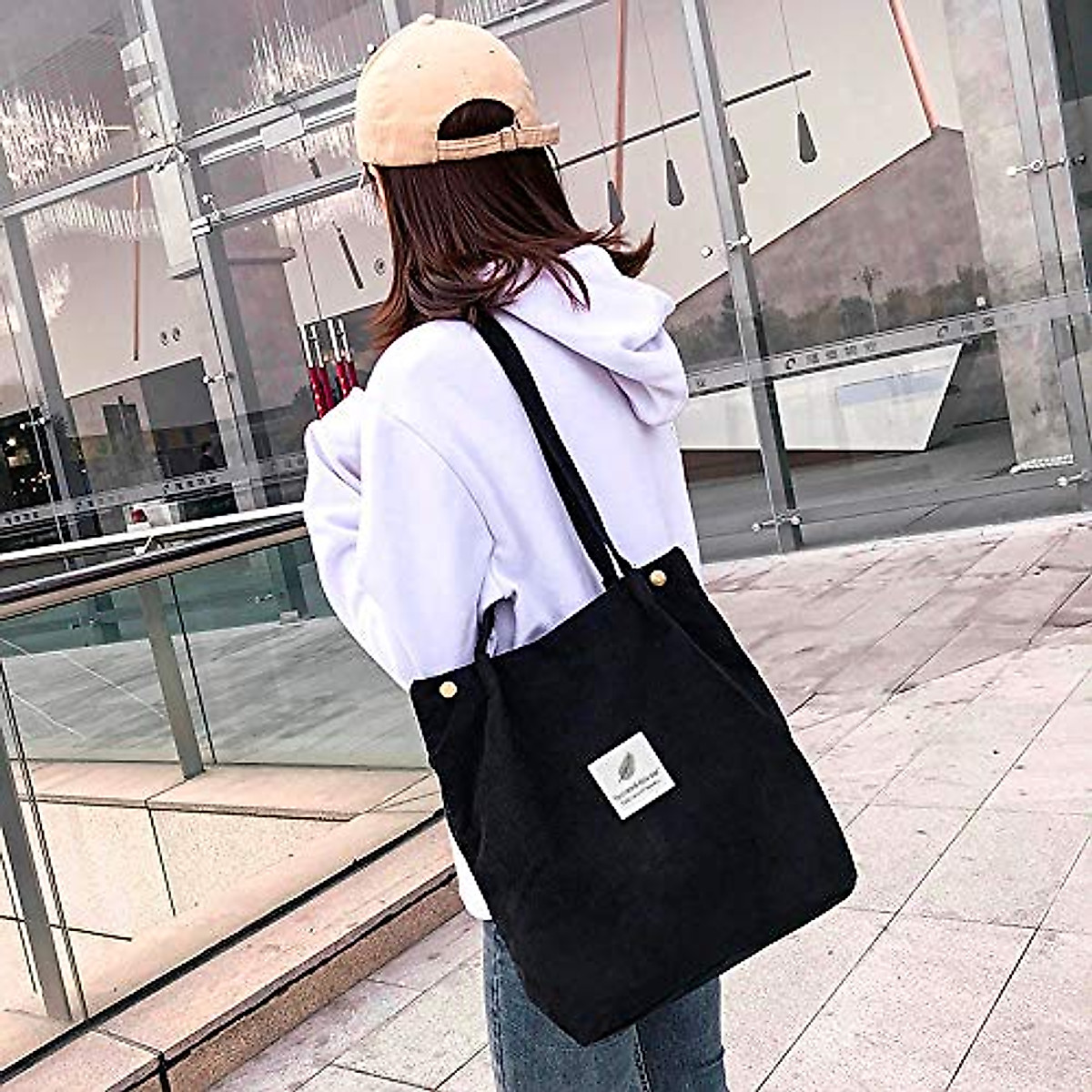 Women's Retro Large Size Canvas Shoulder Bag Hobo Crossbody Handbag Casual Tote