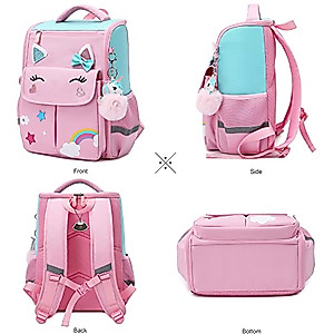 AO ALI VICTORY Unicorn Girls Backpacks for School Princess Bowknot Kids Bookbags Boys Dinosaur Backpack(Large, Pink)