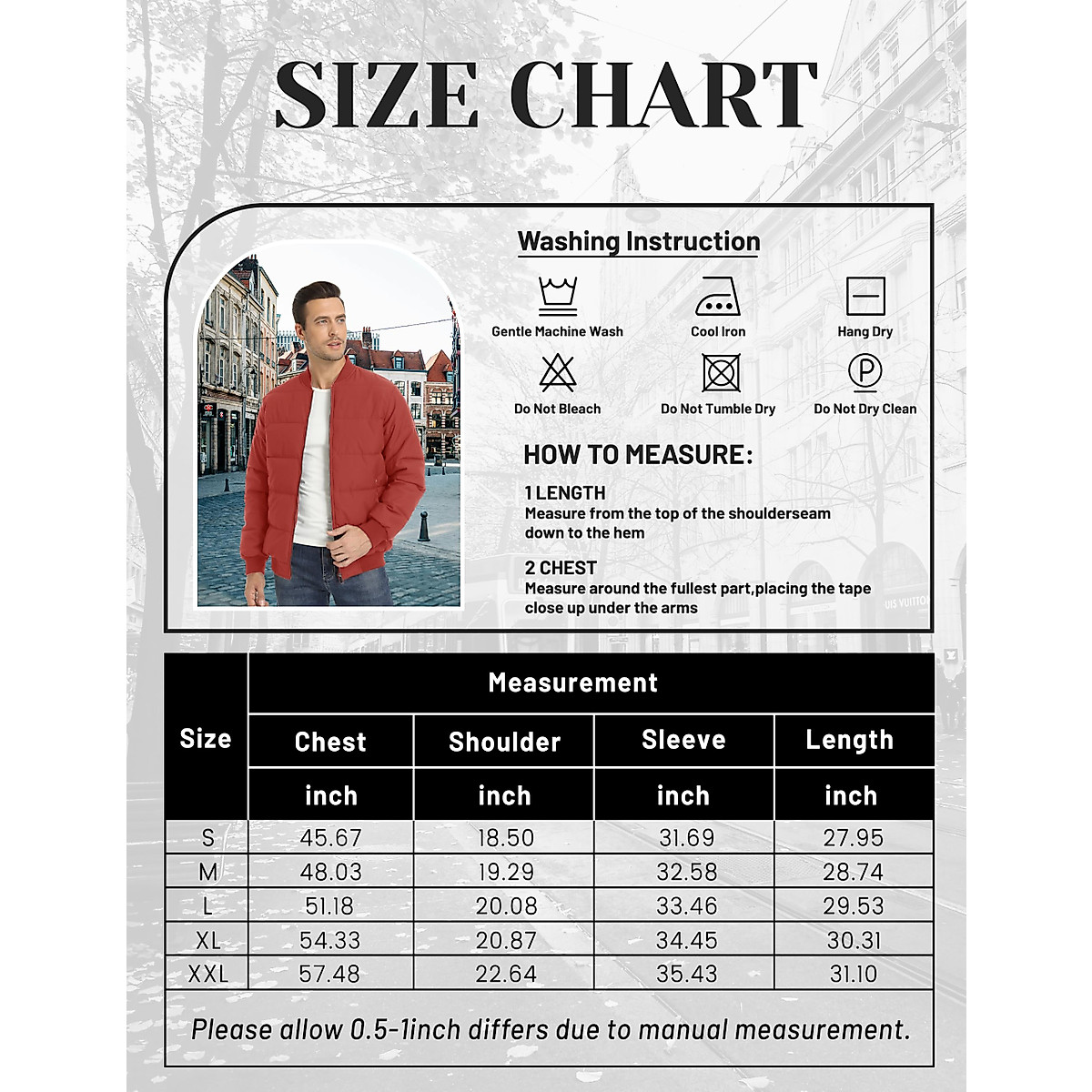 TACVASEN Bomber Jacket Men Work Casual Varsity Lightweight Winter Warm Jackets for Men