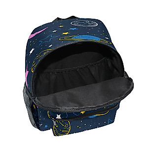 Cute Toddler Backpack Mini Travel Bag Galaxy Moon Star Planet for Baby Girl Boy Age 3-7