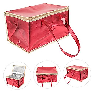 Hoement Insulated Bag Grocery Shopping Bags Shopping Tote Bag Grocery Totes Insulated Camping Bag Thermal Pizza Bag Hot Cold Food Delivery Bag Decorative Insulated Bag Pizza Insulated Bag