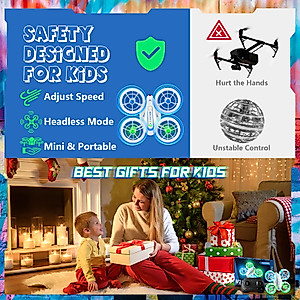 Mini Drone for Kids and Beginners, LED Quadcopter with Altitude Hold, 3D Flip, Headless Mode, 2 Batteries, Easy to Fly RC Drones, Kids Drone Toys for Boys Girls Adults Christmas Birthday Idea Gifts