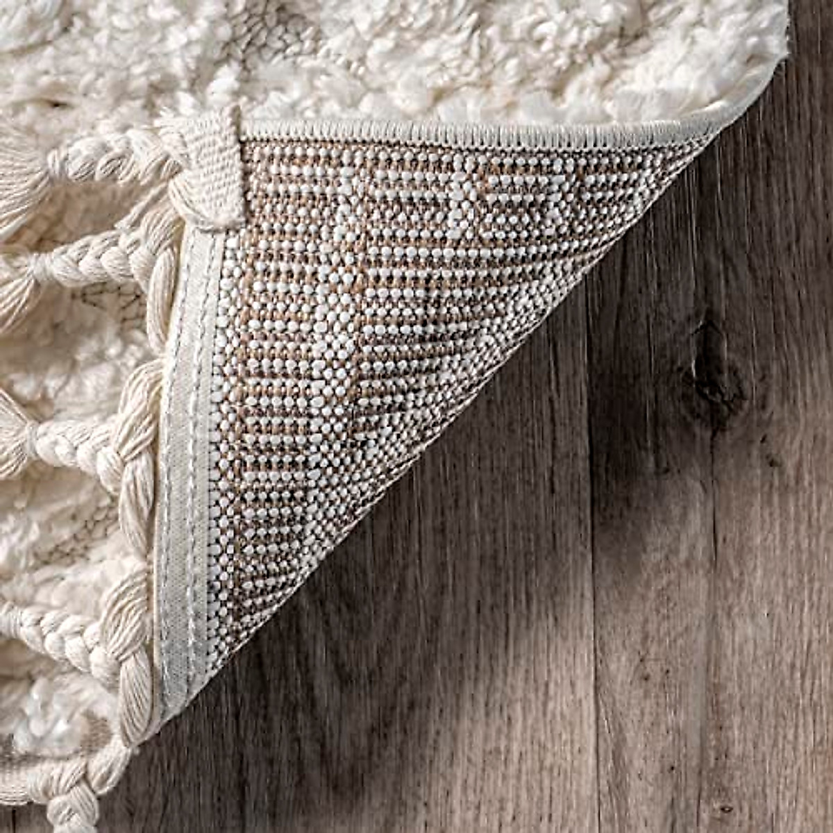 nuLOOM Akia Lattice High/Low Tassel Area Rug, 9' x 12', Beige