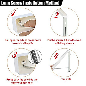 Mai Hongda Folding Clothes Hanger Wall Mounted Retractable Laundry Room Organizer Drying Rack Holder Stainless Steel Rod Hanging on Bathroom Balcony Garage Indoor/Outdoor Dryer (Triangle 1 Pack)