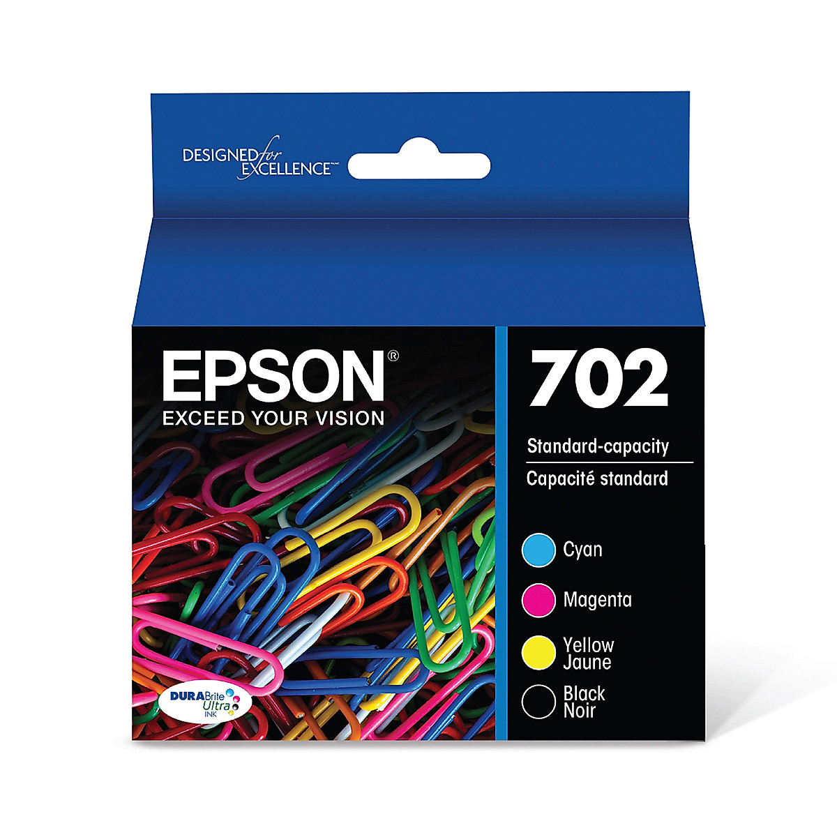 Epson T702120-BCS DURABrite Ultra Black and Color Combo Pack Standard Capacity Cartridge Ink & T702XL120-S DURABrite Ultra Black High Capacity Cartridge Ink