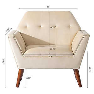 ATGHYURT 32" Wide Tufted Armchair Club Chairs Single Sofa Modern Accent Chairs Lazy Sofa Chair Comfy Lounge Chair Recliner Chair Upholstered Reading Chair for Living Room Bedroom Office
