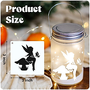 60 Pieces Stencils for Painting on Wood Small Reusable Stencil Flower Animal Deer Bear Butterfly Bird Bee Mountain Themed DIY Craft Template Paint Stencils for Wall Home Decor(Fairy Tale)