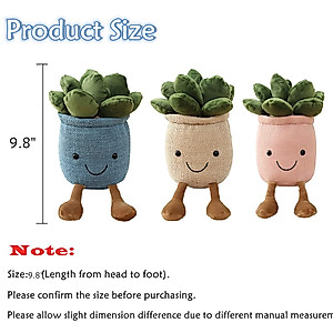 AUCOOMA Stuffed Plants Succulent Plush for Kids, Potted Succulents Plush Pillow Toy 9.8"